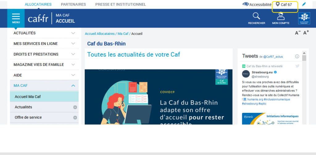 Trouver le site CAF de mon département depuis mon ordinateur | Les ...