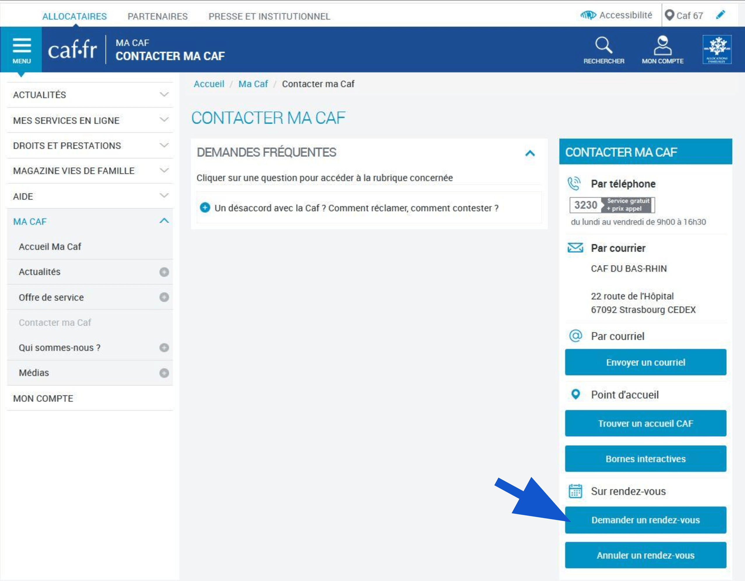 Prendre rendez-vous avec la CAF | Les Bases du numérique d’intérêt général