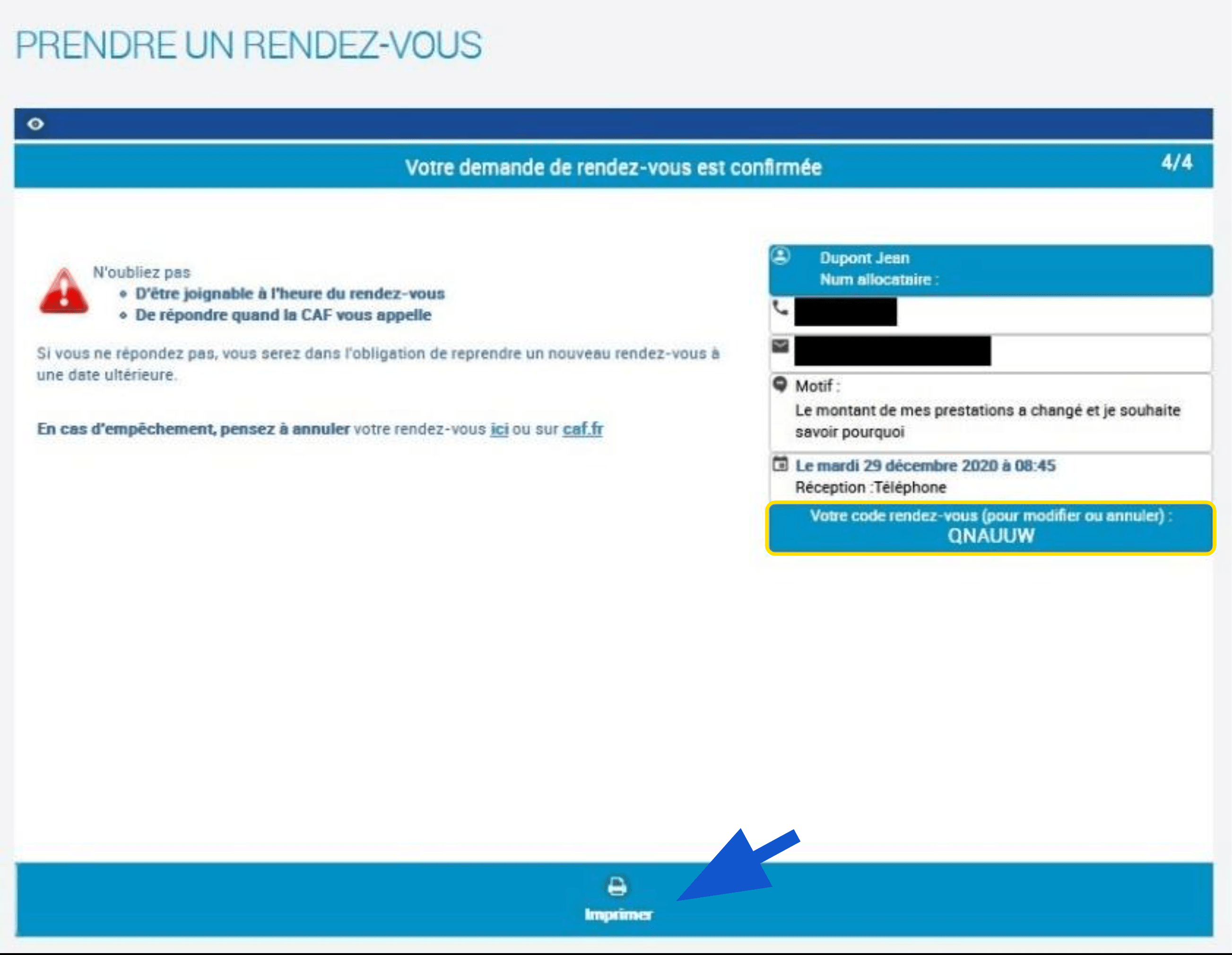 Prendre rendez-vous avec la CAF | Les Bases du numérique d’intérêt général